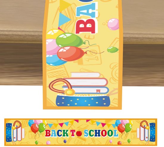 Back To School Table Runner, 183x34cm Linen Tablecloth for The New ...