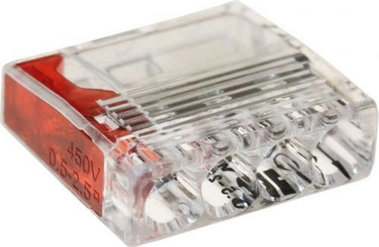 Verbindingsklemmen/steekklemmen 4-polig 0,5-2,5 mm² - 100 stuks | bol