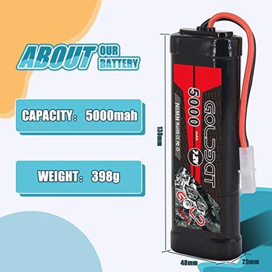 RC Accu 5000 mAh 7,2 V NiMH - Reserveaccu voor Auto's, Vliegtuigen ...