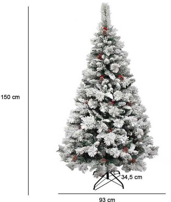 Artificial Christmas tree with snow, 150 cm | bol