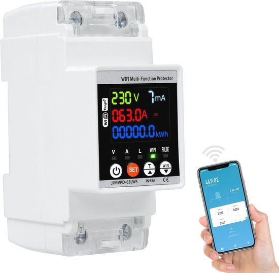 WiFi Stroommeter 63A AC 230V - Automatische WiFi Meter met Spikes en ...