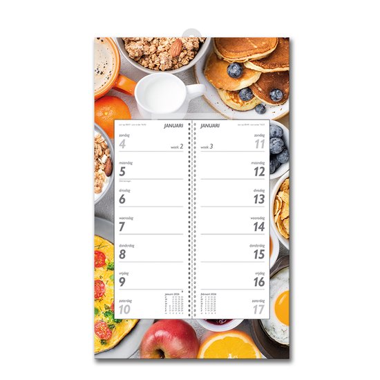 Weekkalender 2026 – Omlegkalender op Schild – Week begint op zondag ...