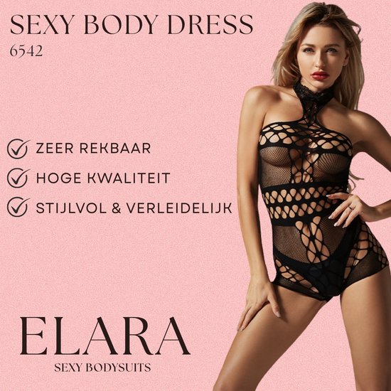Elara Seraphina – Sexy Bodydress van Visnet & Kant – Verleidelijke Mini Jurk met... | bol