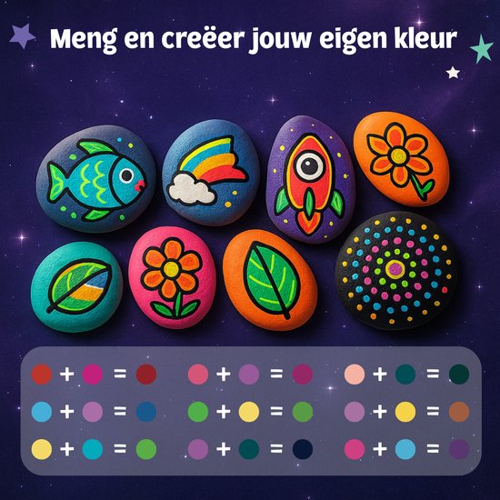 Vaive Stenen Schilderen 61-delig – Glow in the Dark Happy Stones ...