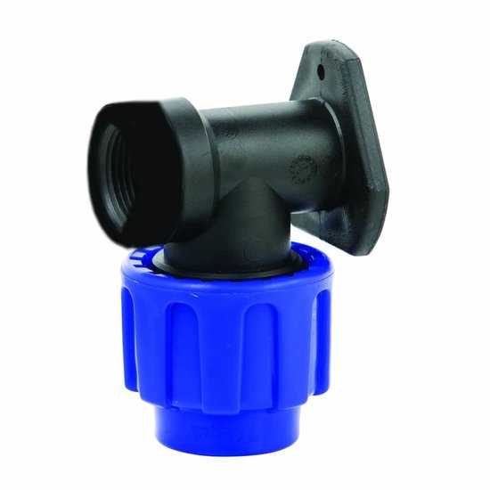 PP PE Buis Koppeling 90° Muurbevestiging 25 x 3/4" IG | bol