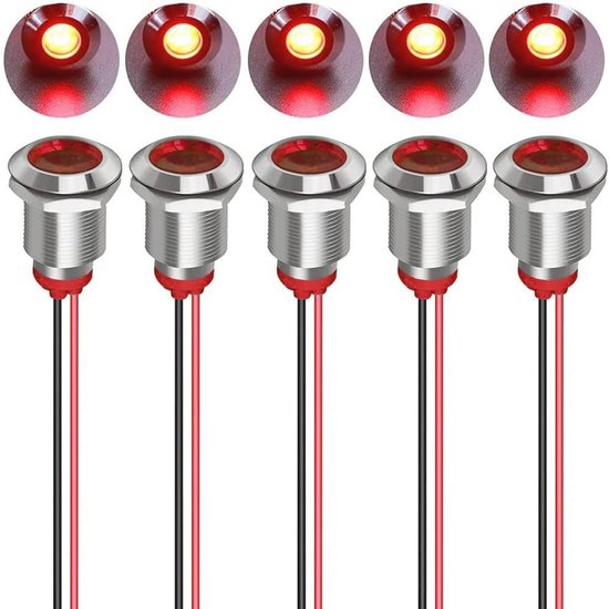 LED Indicator Licht 12-24V - 5 Stuks Waterdichte Signaal Lampen | bol