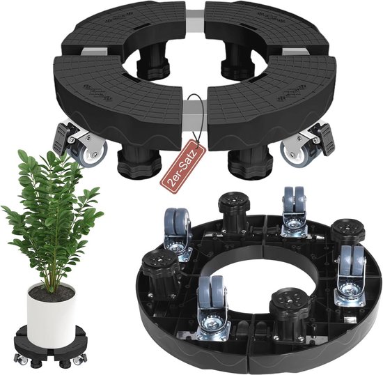 Instelbare Plantenroller met Draaibare Wielen - Set van 2 - Tot 250 kg ...