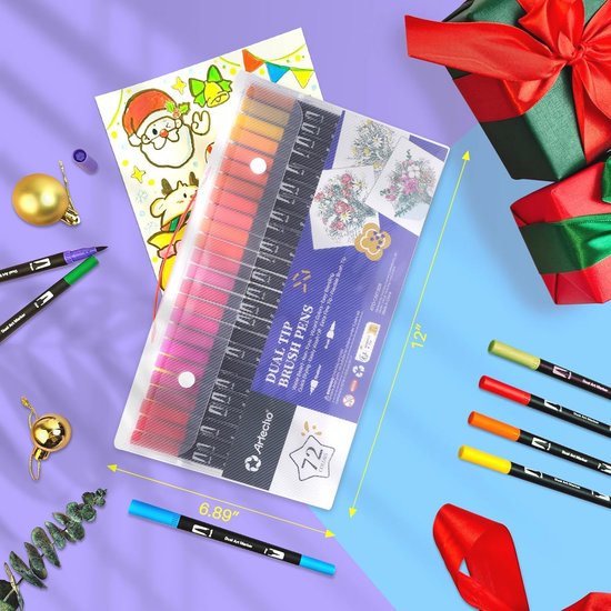 Dual Brush Pen Set 72 Kleuren - Viltstiften voor Bullet Journal ...