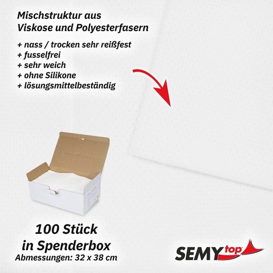 Speciale poetsdoeken in dispenserdoos, 32 x 38 cm, 100 stuks | bol