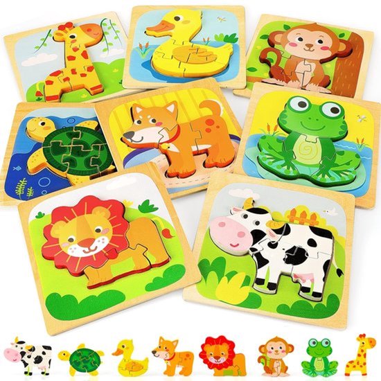 Houten puzzels Geschikt voor peuters van 2 tot 4 jaar, Montessori ...