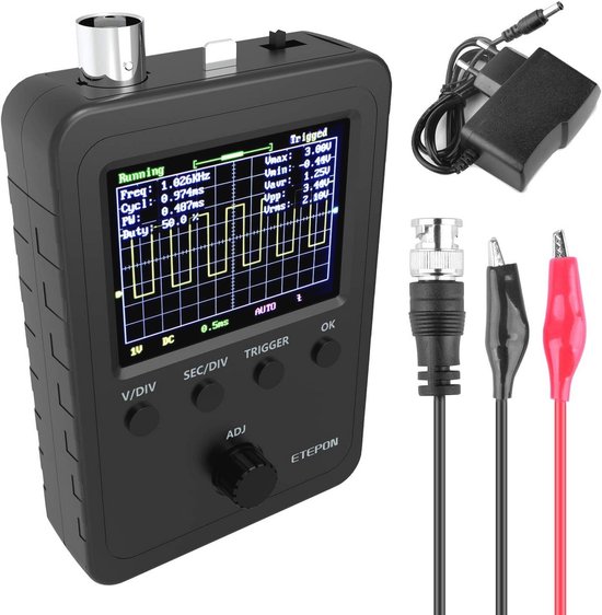 Oscilloscope portable 2,4 pouces HD TFT avec câble BNC - Idéal pour l ...