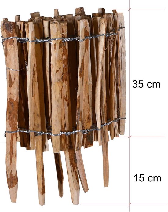 Houten Schapenhek met Palen - Natuurlijk Tuinafscheiding, 5 Meter ...