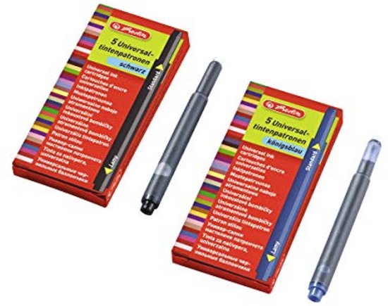 Universele inktpatronen zwart - 10 stuks voor vulpen | bol