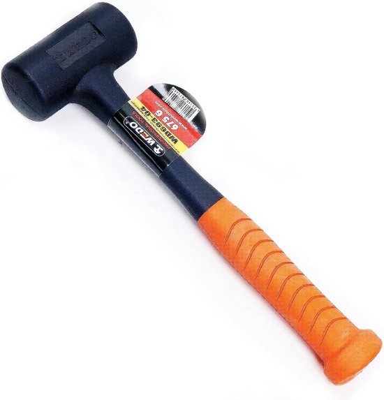 Rubberen hamer met glasvezelhandvat – dode slaghamer met 16 mm kop en ...