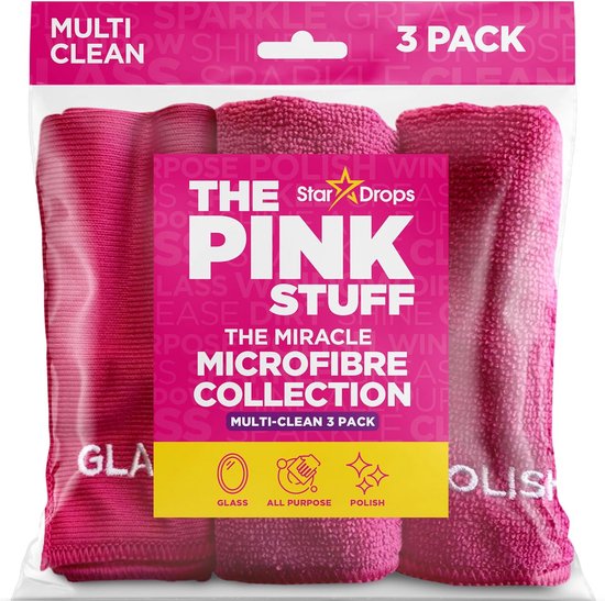 Pink Stuff Miracle Microvezel Doekjes 3 Pack | bol