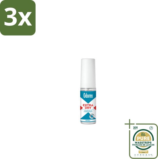 3 x Odorex Extra Dry Pompspray 30 ml - Grootverpakking - Extra Droog ...
