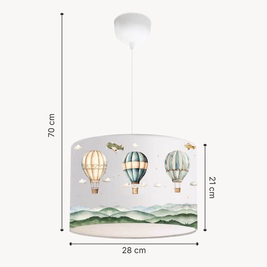 Kinder hanglamp Rugby wit met heteluchtballon motief lux.pro | bol