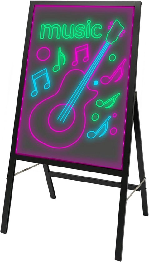 Groot LED Krijtbord 50x70cm - Oplaadbaar Verlicht Reclamebord met 7 ...