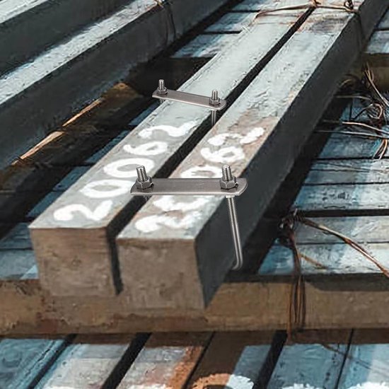 6-Pack U-Bouten, Vierkante Beugel, U-beugel met Moer - RVS U-bout voor ...