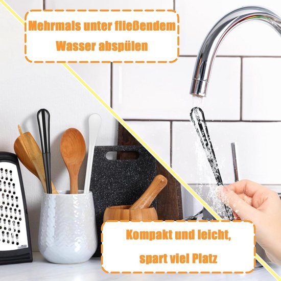 6 Mini Gardes Set voor Kloppen en Mixen - Kleine Garde met Lepel ...