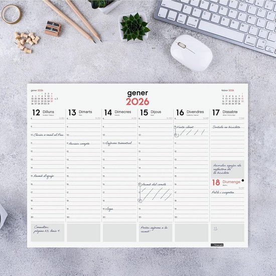 Bureauonderlegger Agenda/Planner Weekoverzicht 2026 (12 Maanden ...