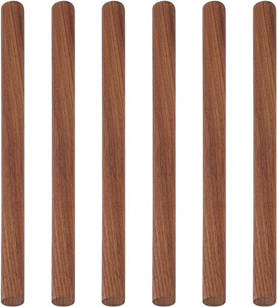 6 Stuks Walnoothouten Stokken 30cm Rond Onbehandeld Hout voor Knutselen ...