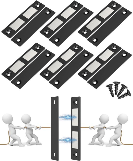 Ultradunne Magnetische Deurmagneten - 6 Stuks Krachtige Deurvangers ...