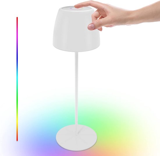Dimmable LED Table Lamp, Touch Sensor Warm White & RGB Color Stepless ...