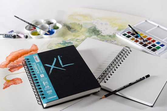 Watercolor Schetsboek A5 met Fijn Korrelig Papier - 300 g/m², 34 Vel | bol
