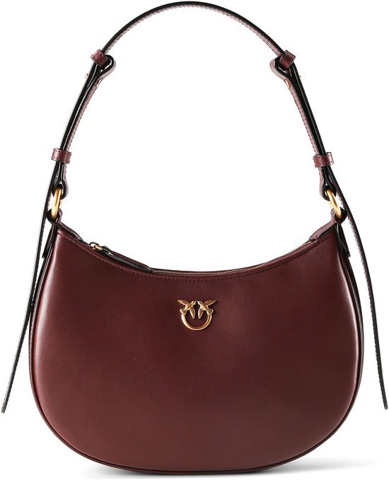 PINKO Half Moon Schoudertas Leer 26 cm - Dames - burgundy wine | bol