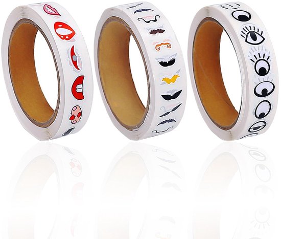 Zelfklevend papier met oogstickers, mondstickers en snorstickers | bol
