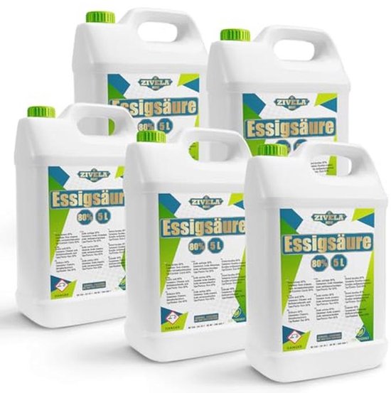 Azijnzuur 80% - 25 Liter Premium Kwaliteit voor Huishoud en Industrie | bol