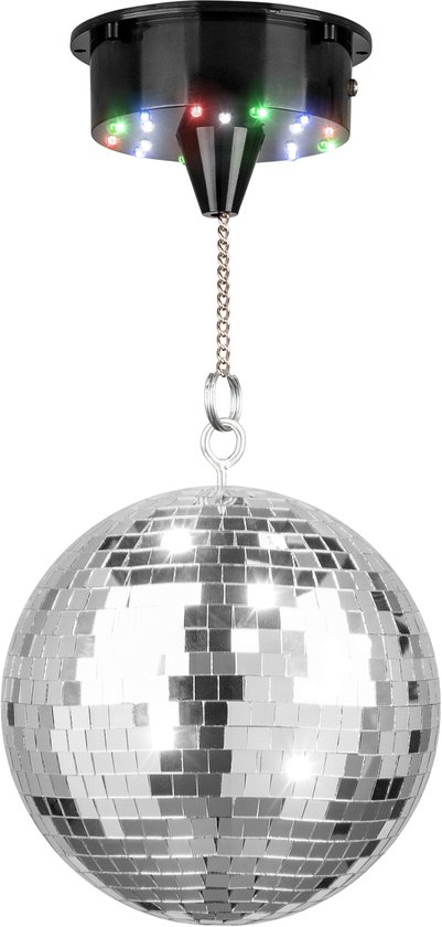 Fuzzix MB20ML Discobal 20 cm - met motor op batterijen en RGBW LED's | bol