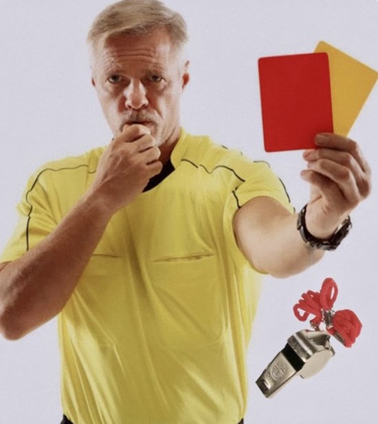 Scheidsrechter Speelset - Inclusief 2 Kaarten En Fluitje - Gele Kaart ...