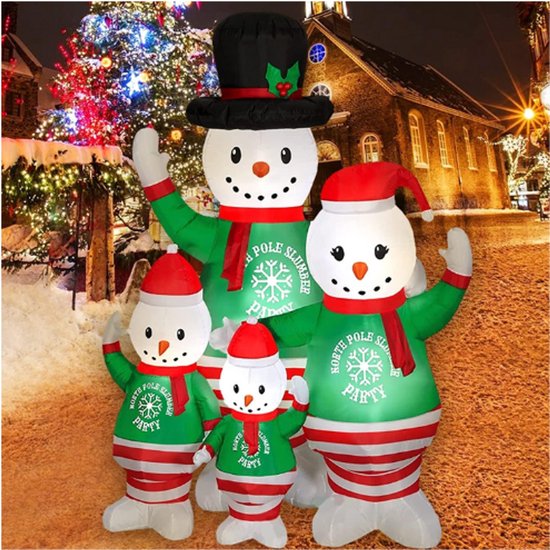 Opblaasbare Kerst Boot 6FT - Vrolijke Opblaasbare Sneeuwpop Boot Met ...