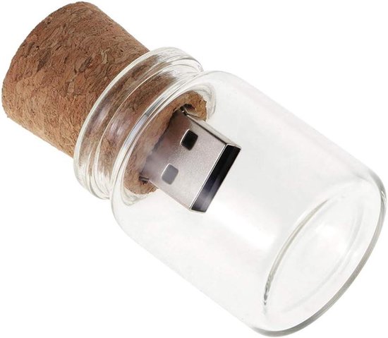 Green Glow - 4GB USB Opslag Potten Glazen Pot Fles met Kurk ...