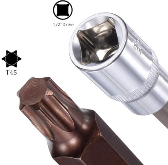 Torx Bit Socket - [1/2" Drive x T45 Bit] Afgeschuind ontwerp Groter ...