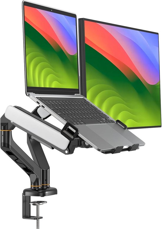 Verstelbare Monitor Arm voor Twee Schermen - Zwart | bol