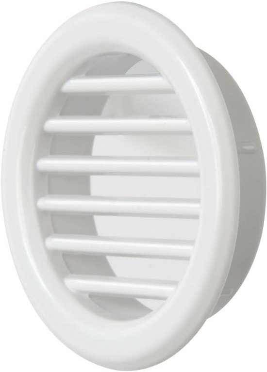 Rond Inbouw Ventilatie Rooster Wit Kunststof - Voor Badkamer of Keuken ...