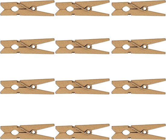 50 Stuks Houten Mini Knijpers 3.5cm - Voor Foto's, Kaarten, Knutselen ...