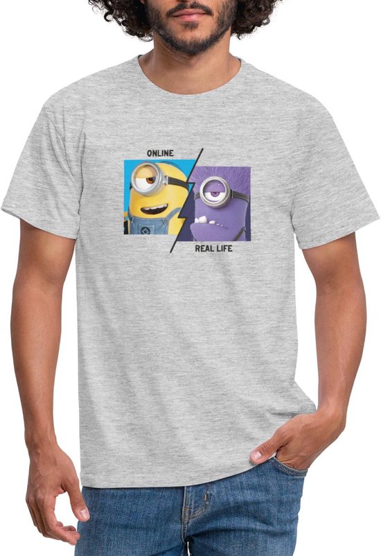 Minions Stuart Online Vs. Real Life T-Shirt Heren | bol