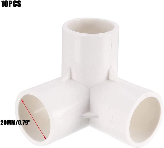 Allecta - PVC Pijp Montage 20mm - 10 Stuks - Meubel Grade - Tee Hoek ...