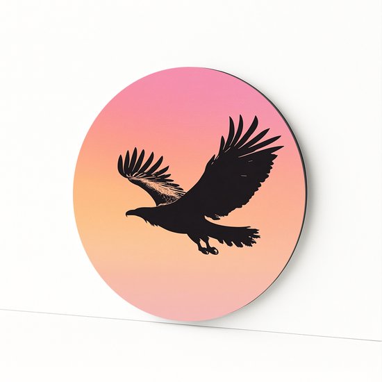 Vliegende adelaar silhouet – aluminium – Dibond muurcirkel – 60x60 cm | bol