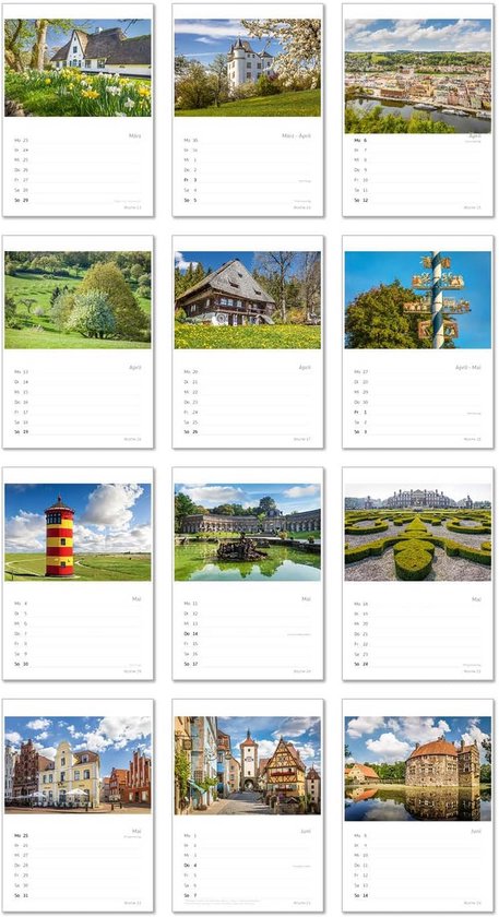 Weekkalender 2026 Duitsland A4 Wandkalender met Natuurfotografie | bol