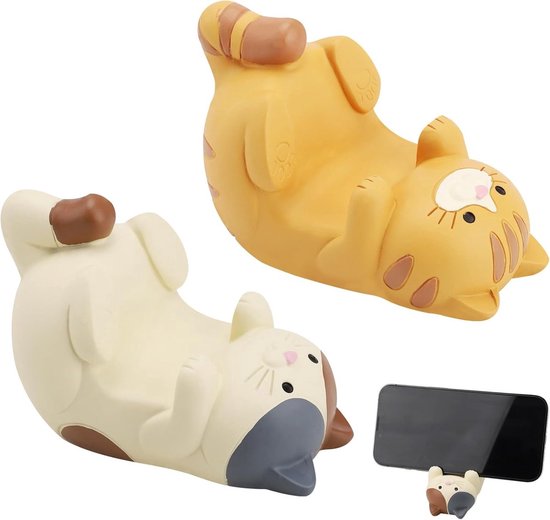 Stunq® 2 stuks grappige kattenhouder, schattige kat, schattige mobiele ...