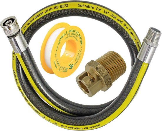 Universele Gas Slang Aansluiting voor Oven en Fornuis - 1 Meter PTFE ...
