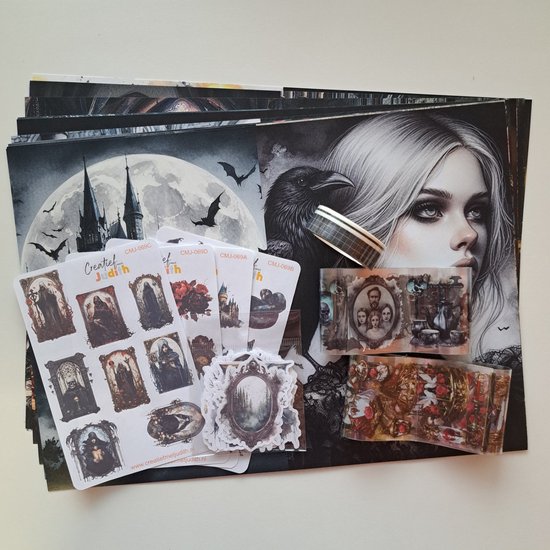 Gothic journal set - stickers - papier - thema fantasy skelet donker ...