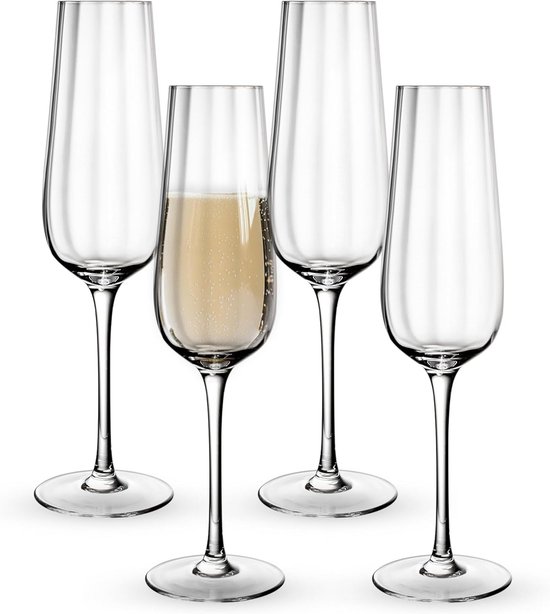 Set van 4 Luxe Kristallen Champagneglazen voor Feestelijke Momenten | bol