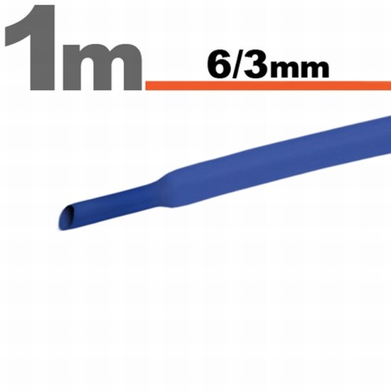 10× 1 Meter Krimpkous Blauw 6 / 3 mm – 10 Stukken Van 1 Meter ...