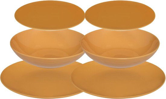 Secret de gourmet Servies set Colorama uni - 36-delig - geel ...